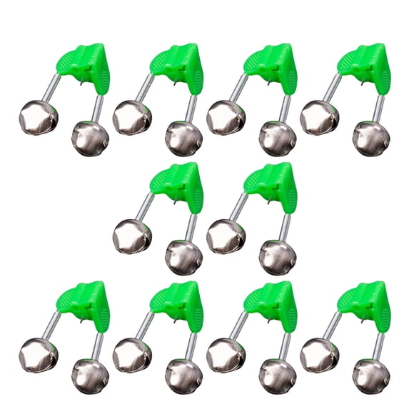 10Pcs Fishing Rod Alarm Bells Plastic Clamps Loud Alarm Double Alert ...
