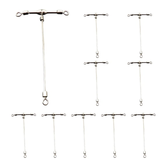 10Pcs Fishing Swivels Connectors, Steel Barrels Fishing Swivels with ...