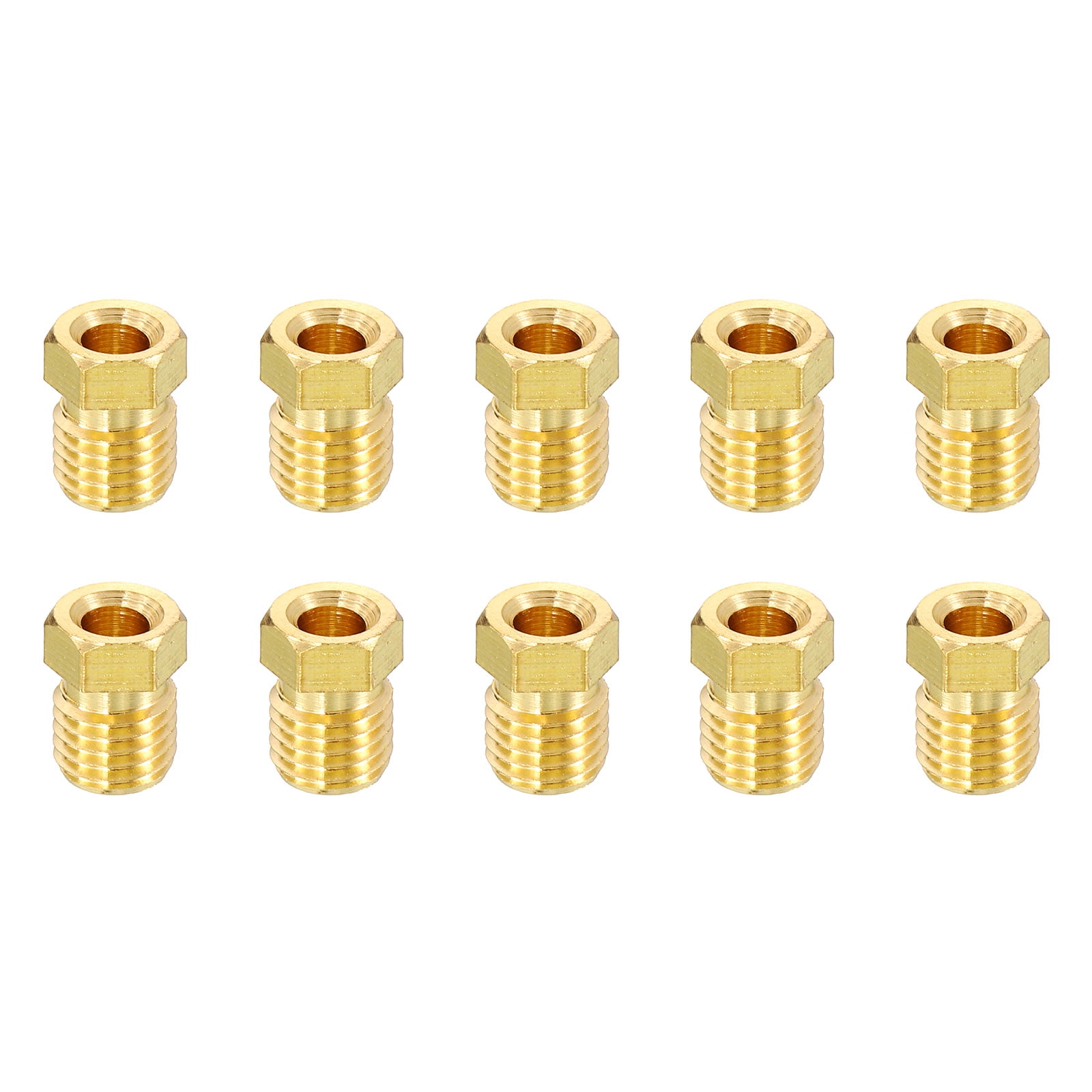 10Pcs Fit for 4mm Tube Brass Nut, Oil Pipe Nut Brass Compression Tube ...