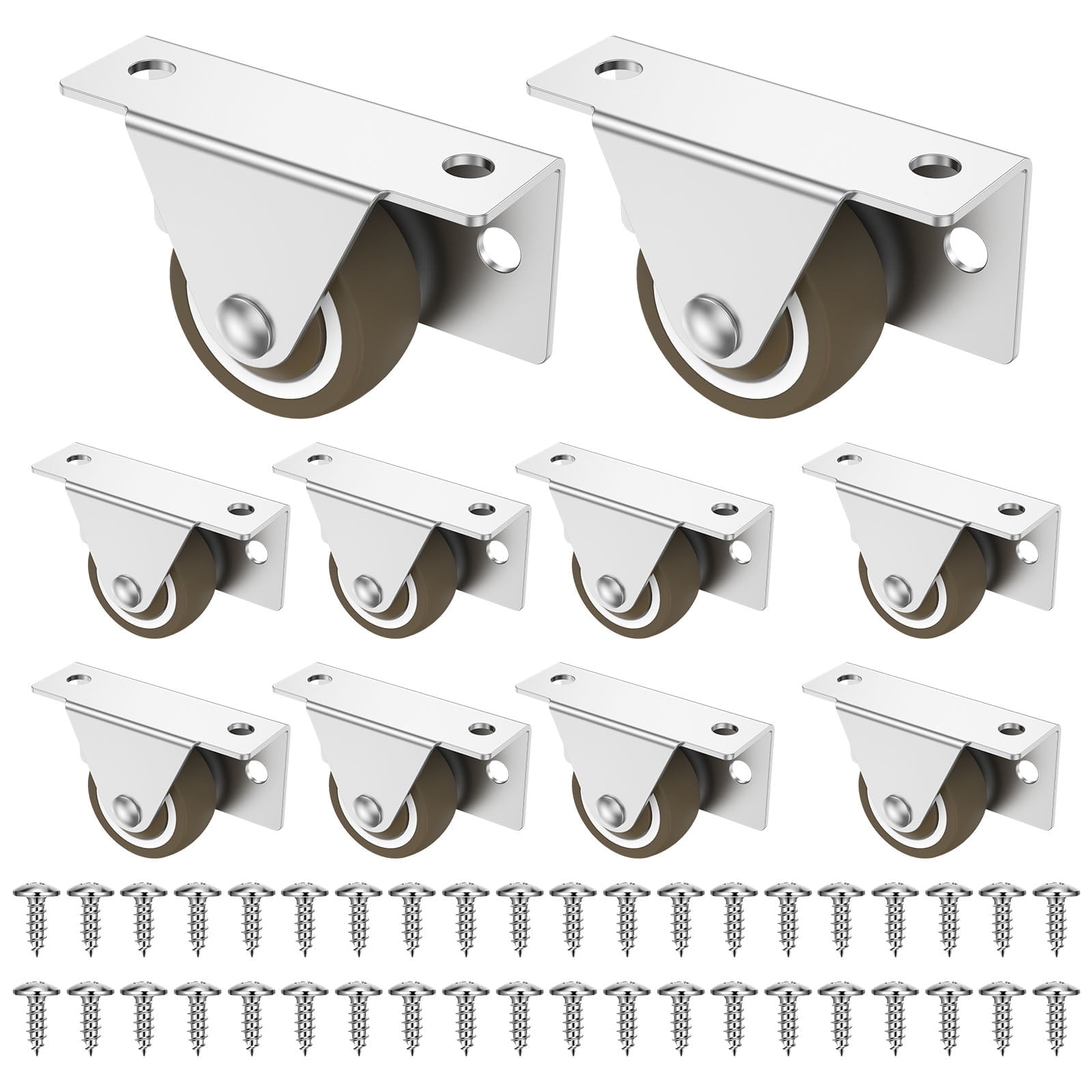 10Pcs Fixed Caster Wheels Set Silent Industrial Casters Load Capacity ...