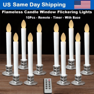 Xodus 4-Pack Christmas LED Window Candles, Cordless, Dusk to Dawn ...