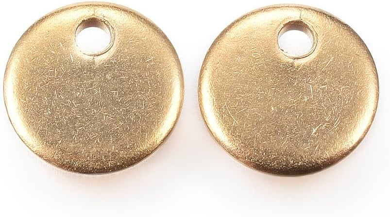 10Pcs Flat Round Pendant 304 Stainless Steel Charms Stamping Blank Tag ...