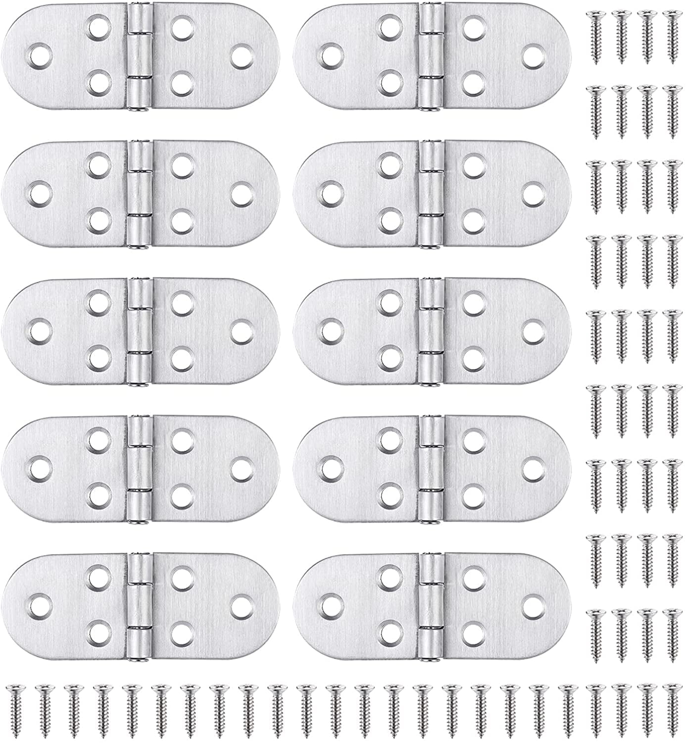 10Pcs Flip Hinges Round Edge, 270 Degree stainless steel Hinge with ...