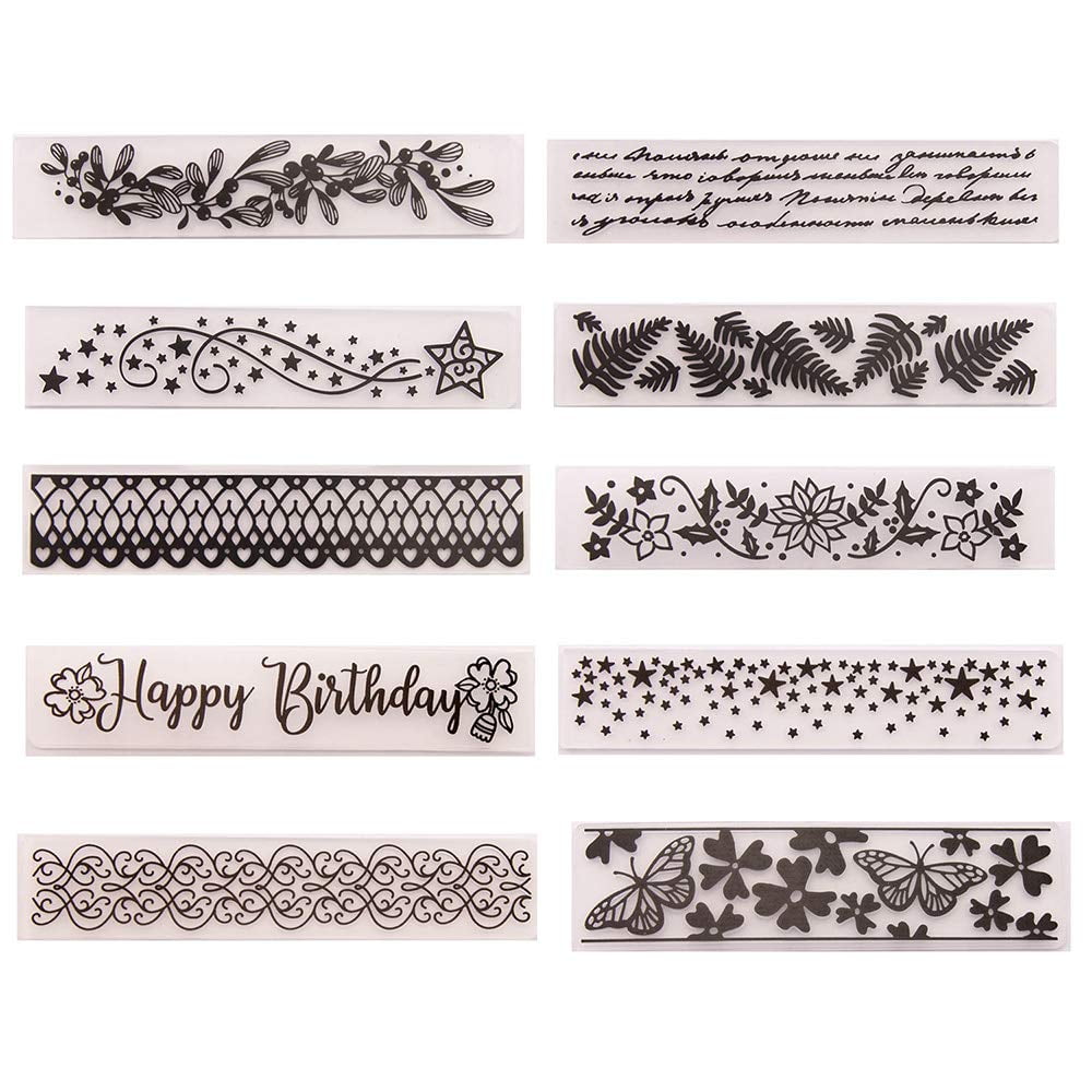 10Pcs Flower Leaf Star RRF12 Plastic Embossing Folder Template Molds ...