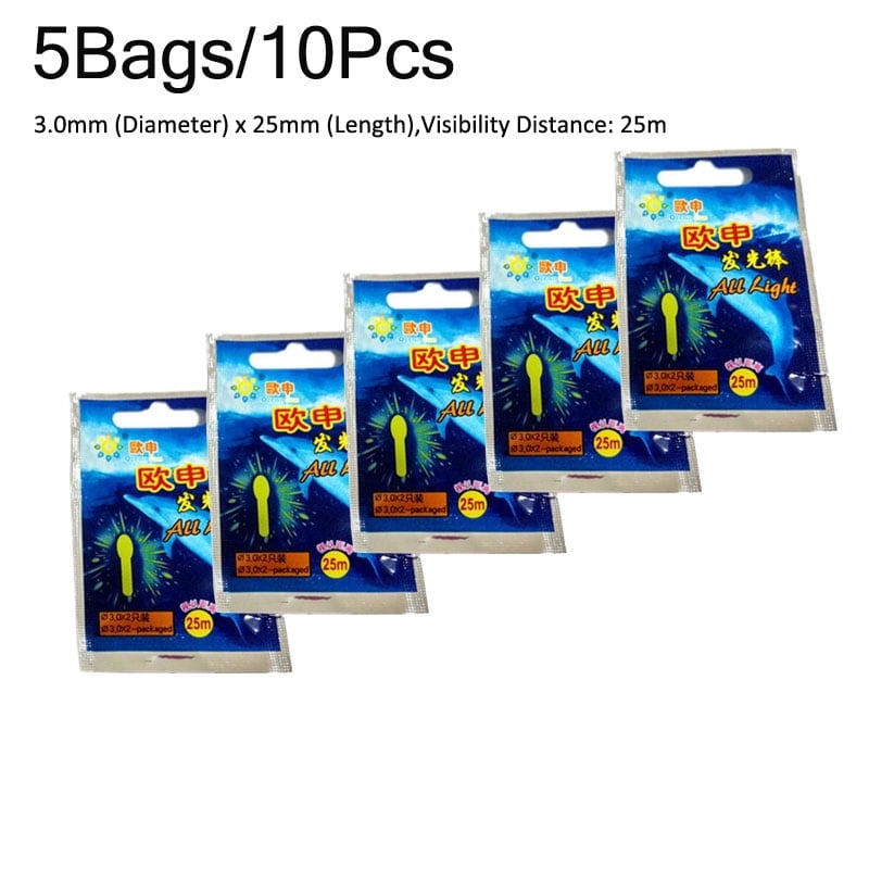 10Pcs Fluorescent Fishing Float Glow Sticks Fishing Buoy Bulb Shape ...