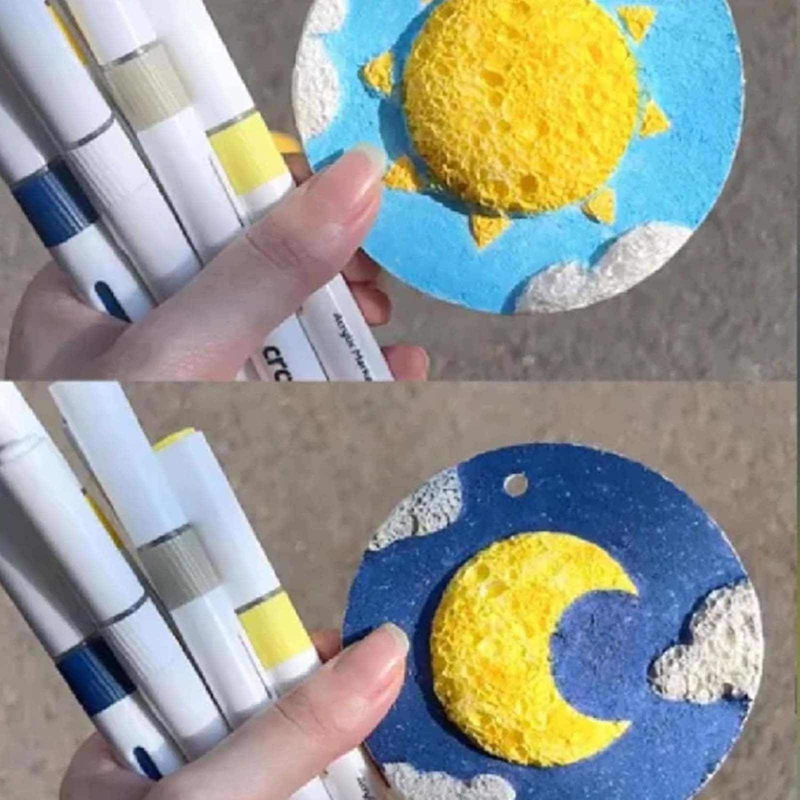 10Pcs Foam Texture Painting Paper, Magic Puffy Paint, 3D Drawing Magic Canvas Sponge, White Foam ...