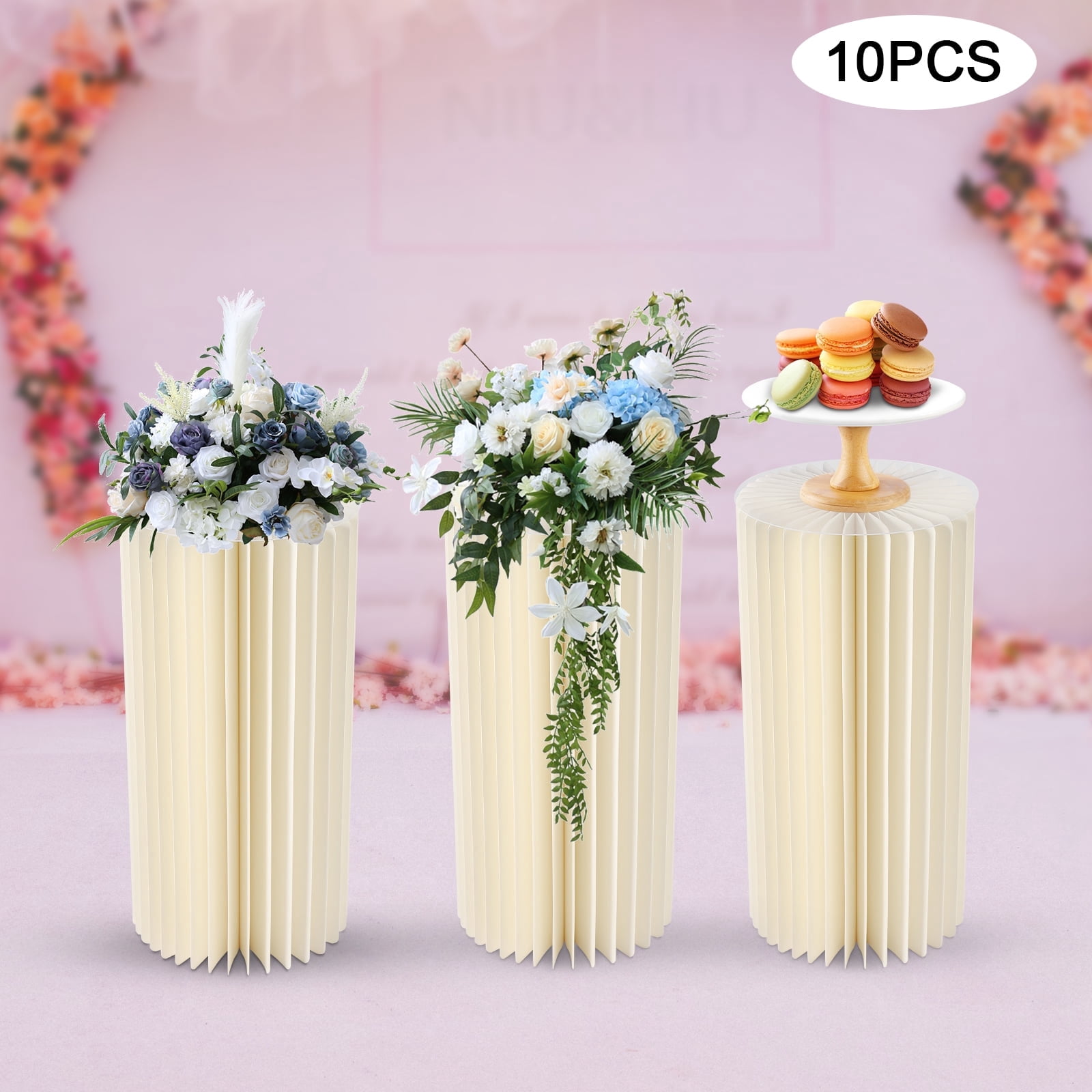 10Pcs Folding Wedding Centerpieces Cardboard Flower Stand, Portable ...