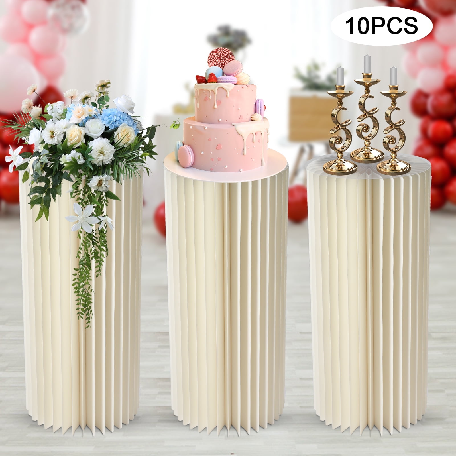 10Pcs Folding Wedding Centerpieces Cardboard Flower Stand, Portable ...