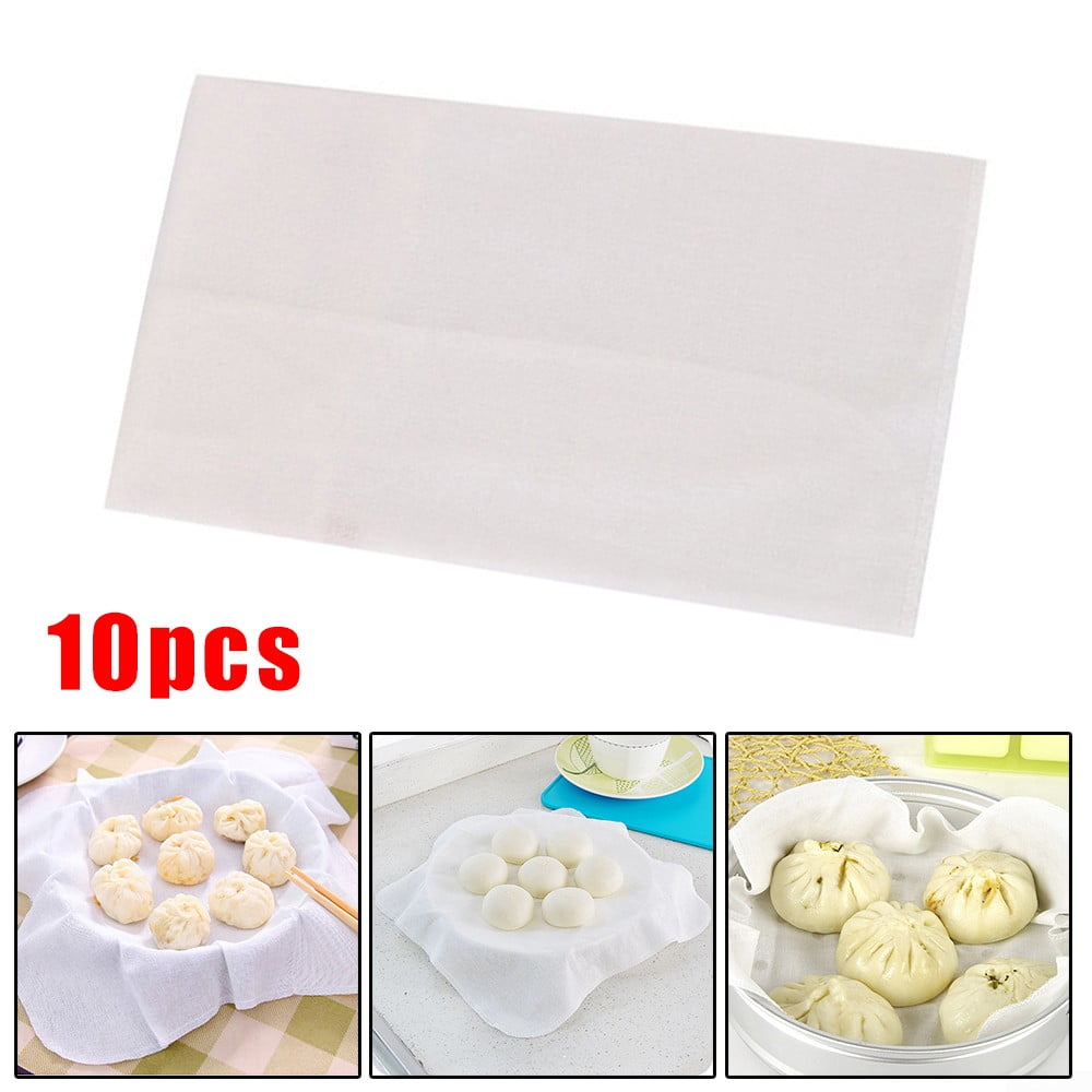 10Pcs Food Steamer Cloth Cotton Gauze Non-stick Dumpling Stuffed Bun ...