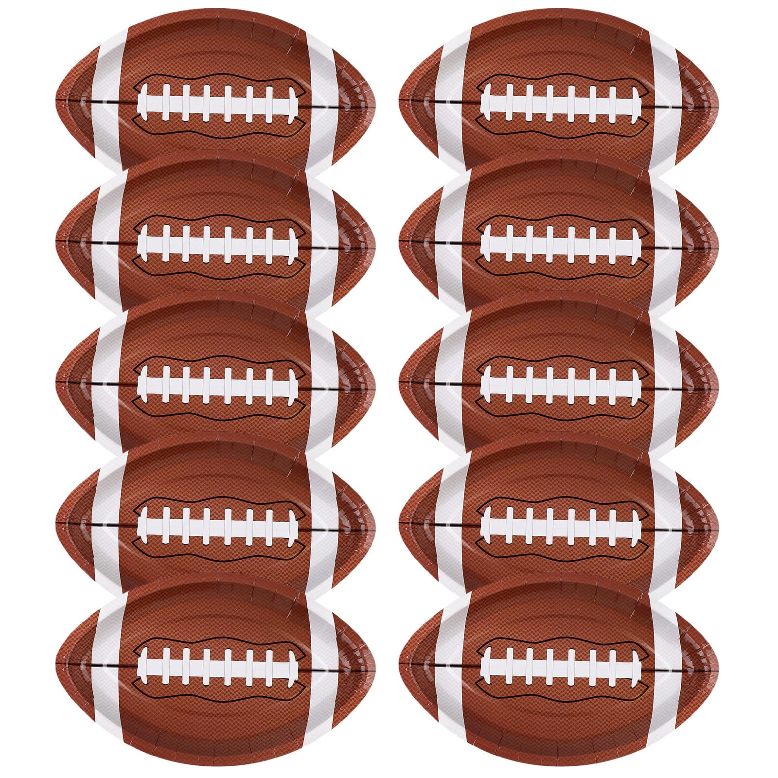 10Pcs Football Shaped Disposable Paper Plates Football Party Plates ...