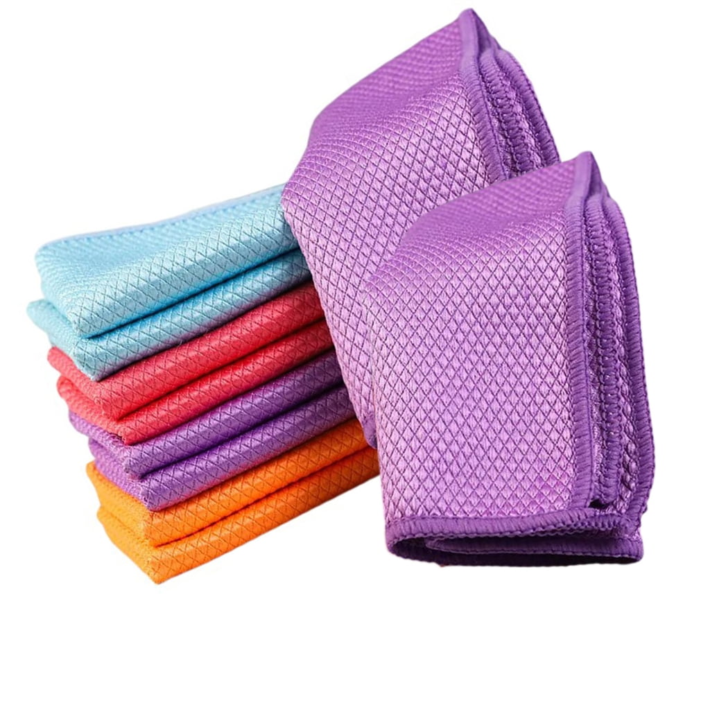 10Pcs Friendly Microfiber Cleaning Rags for Kitchens and Sinks Fish ...
