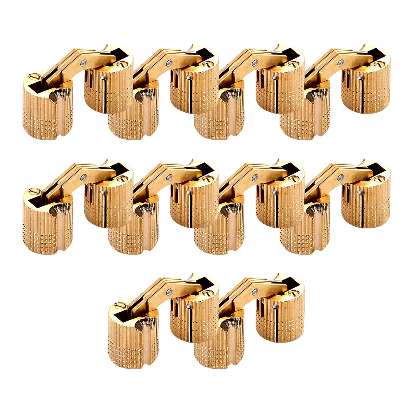 10Pcs Furniture Brass Concealed Hinges Cylindrical Hinges Small Barrels ...