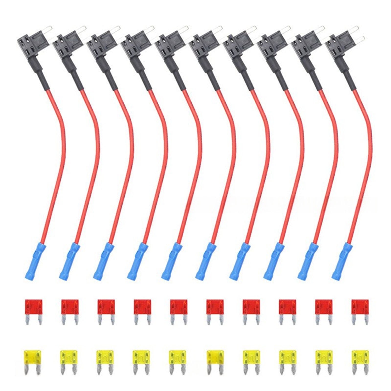 10Pcs Fuses Tap Adapters Small Size Car Fuses Holder with Standard Low ...