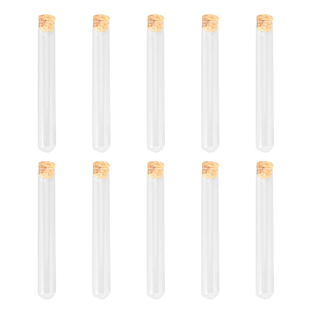 10Pcs Glass Test Tube Transparent Serological Test Tubes with Wooden ...