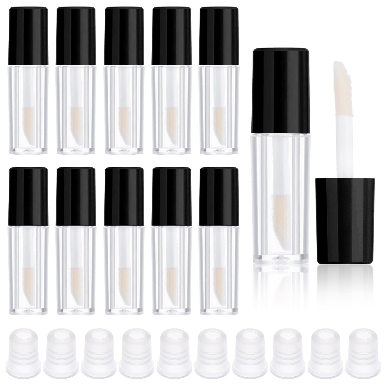 10Pcs Gloss Tubes Empty, 1.2ml Mini Refillable Balm Bottles Empty Gloss ...