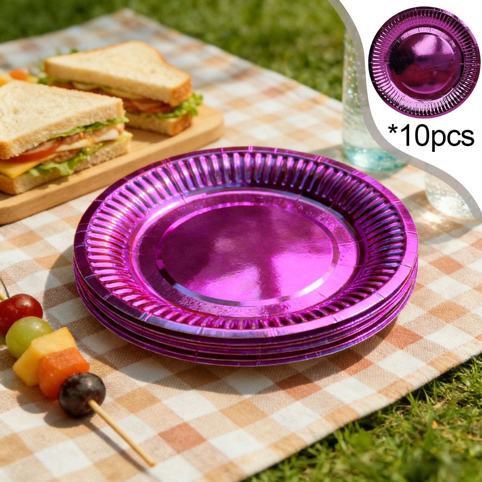 10Pcs Gold Card Disposable Paper Plates,Party Decoration Tableware For ...