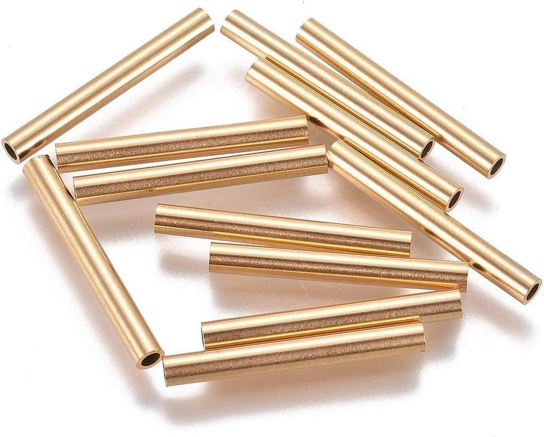 10Pcs Golden Ion Plating 304 Stainless Steel Tube Shape Charms 25x3mm ...
