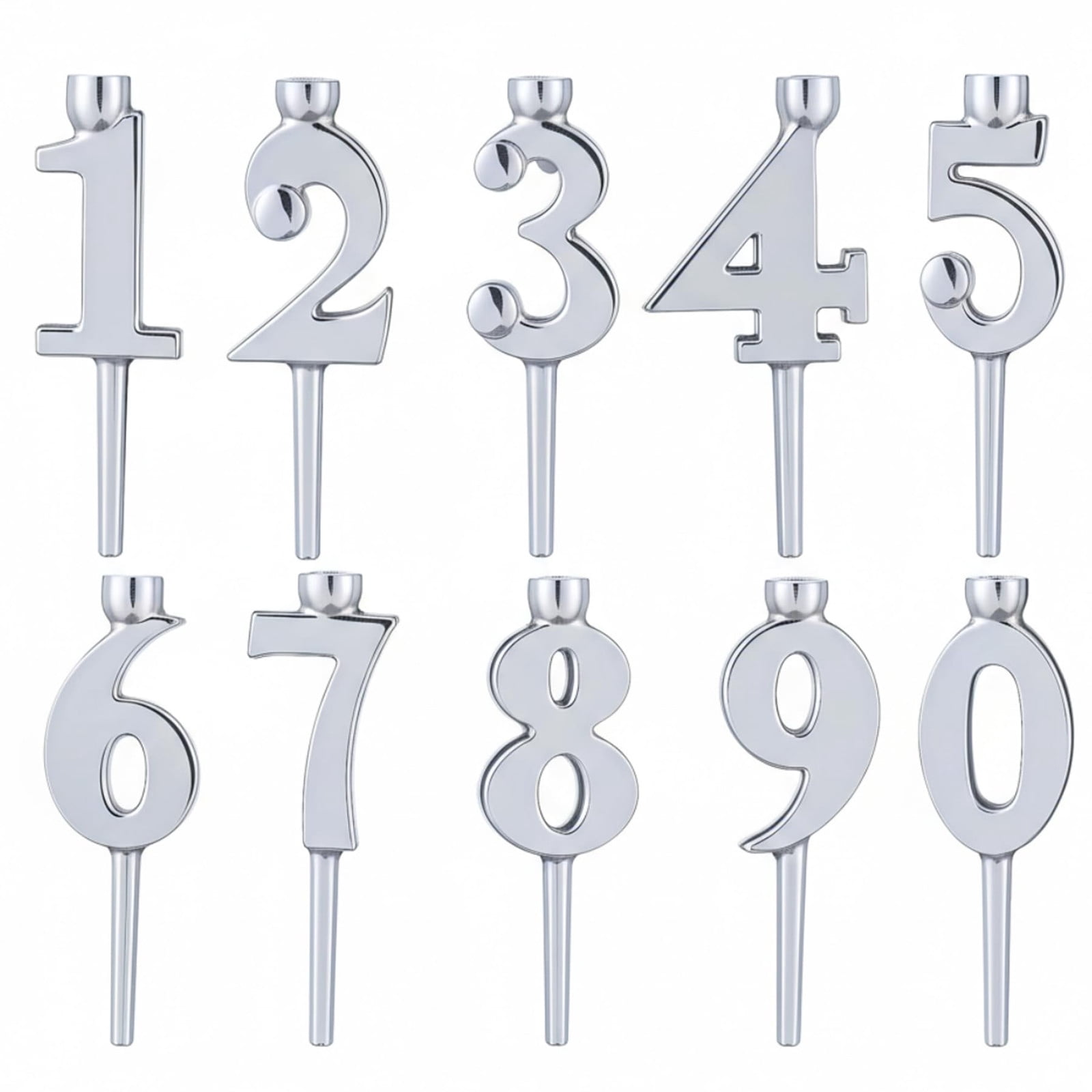 10Pcs Golden Number Candles 0-9 Assortment – Glittery Or Matte Finish ...