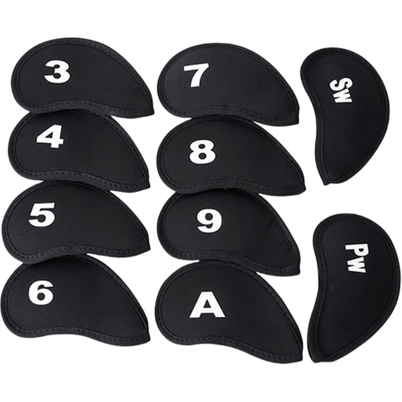 10Pcs Golfs Iron Head Cover with Number Tag Soft Golfs Headcover ...