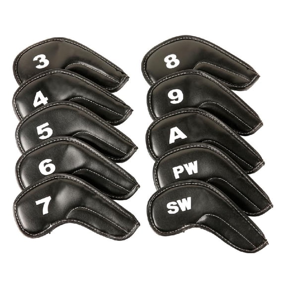 10Pcs Golfs Putter Cover Iron Head Cover PU Leather Golfs Club Cover ...