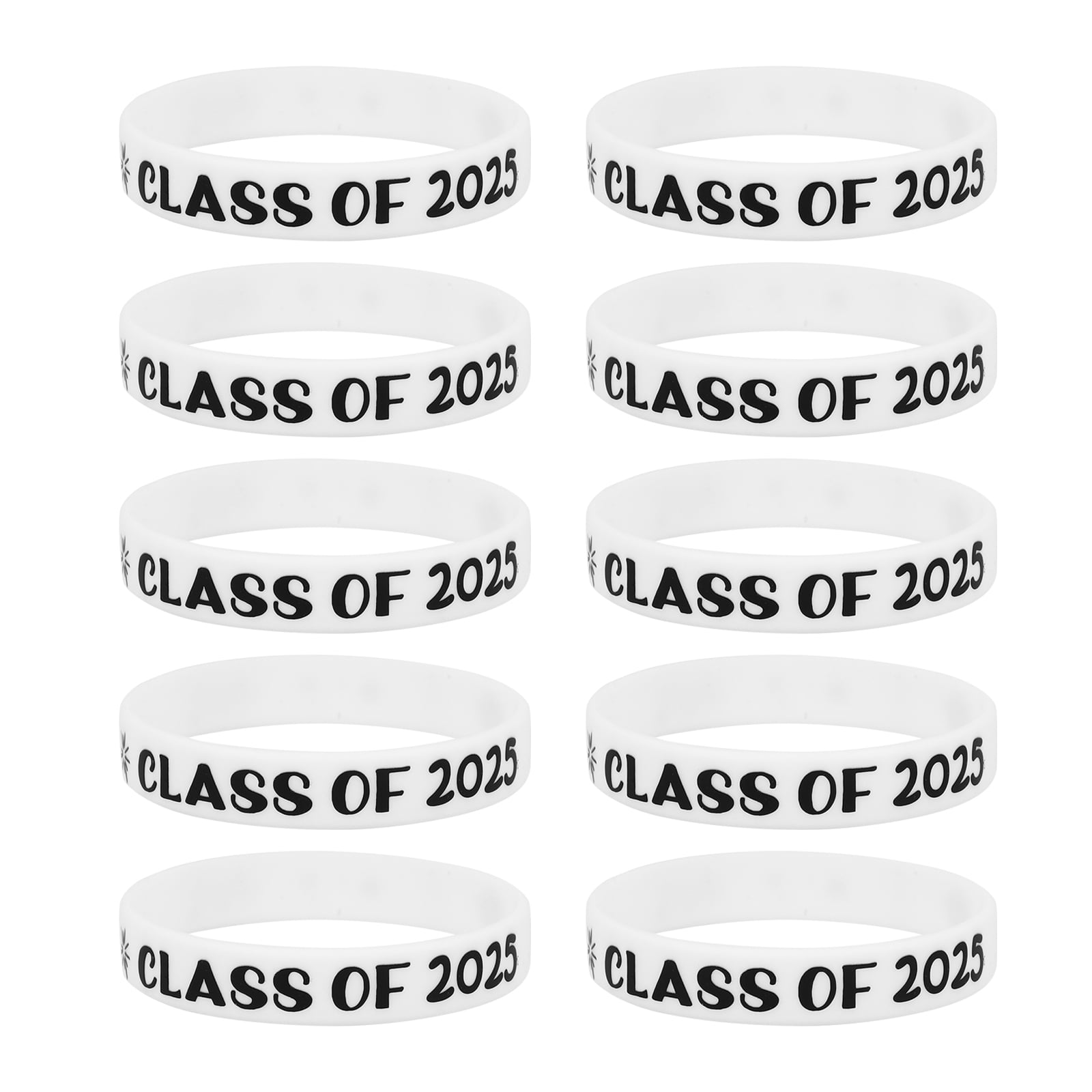 10Pcs Graduation Party Silicone Wristbands Class of 2025 Stretch ...