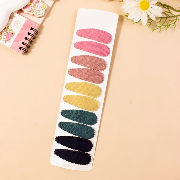 10Pcs Hair Clips Girl Hair Bows Clips Floral Print Non Slip Wrapped ...