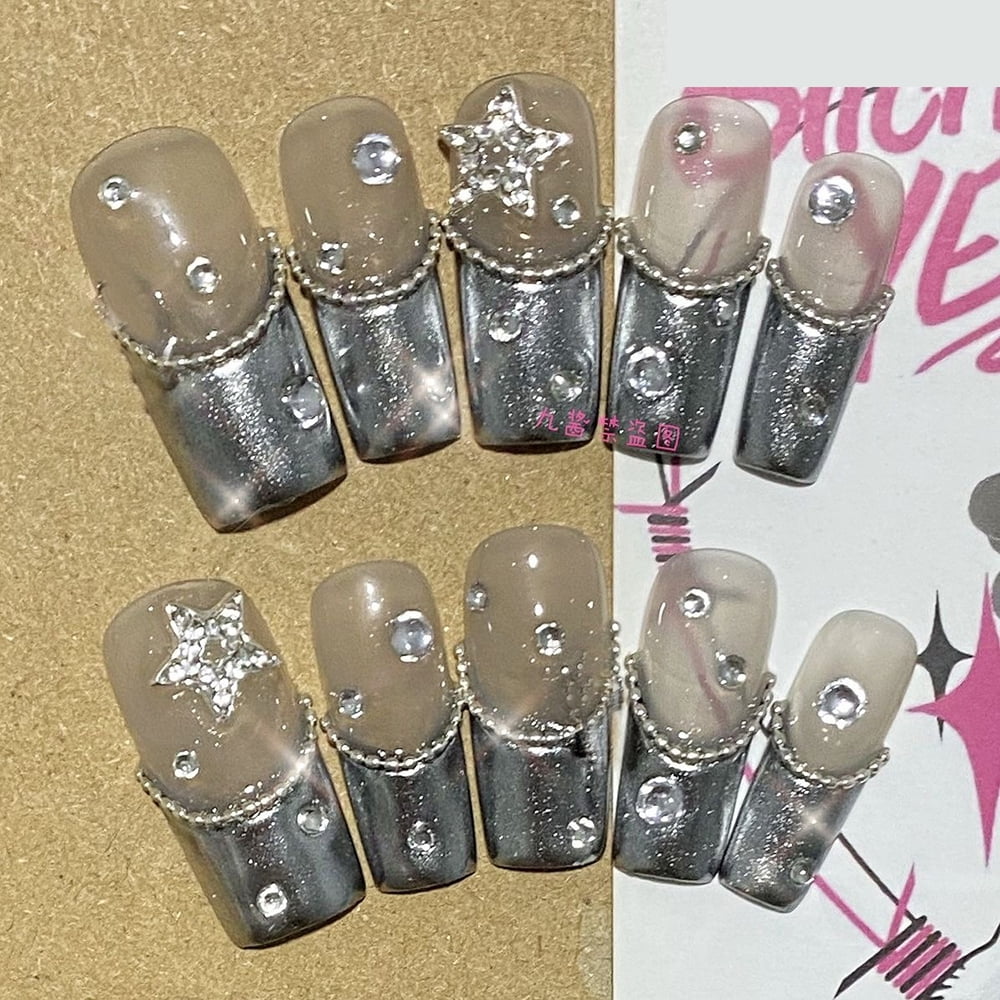 10Pcs Handmade Diy Cartoon Nail Art Hello Kitty Y2K 3D Flower Star ...