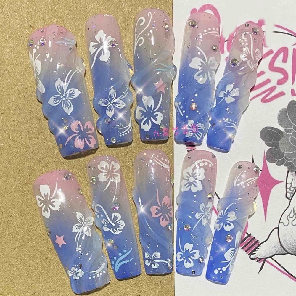 10Pcs Handmade Diy Cartoon Nail Art Hello Kitty Y2K 3D Flower Star ...