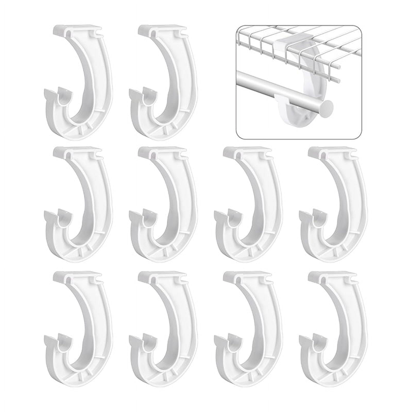 10Pcs Hanging Closet Rod Support,Closet Shelf Rod Holder,J-Shaped ...