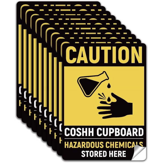 10Pcs Hazardous Chemicals Stored Here Sign Sticker PVC Waterproof ...