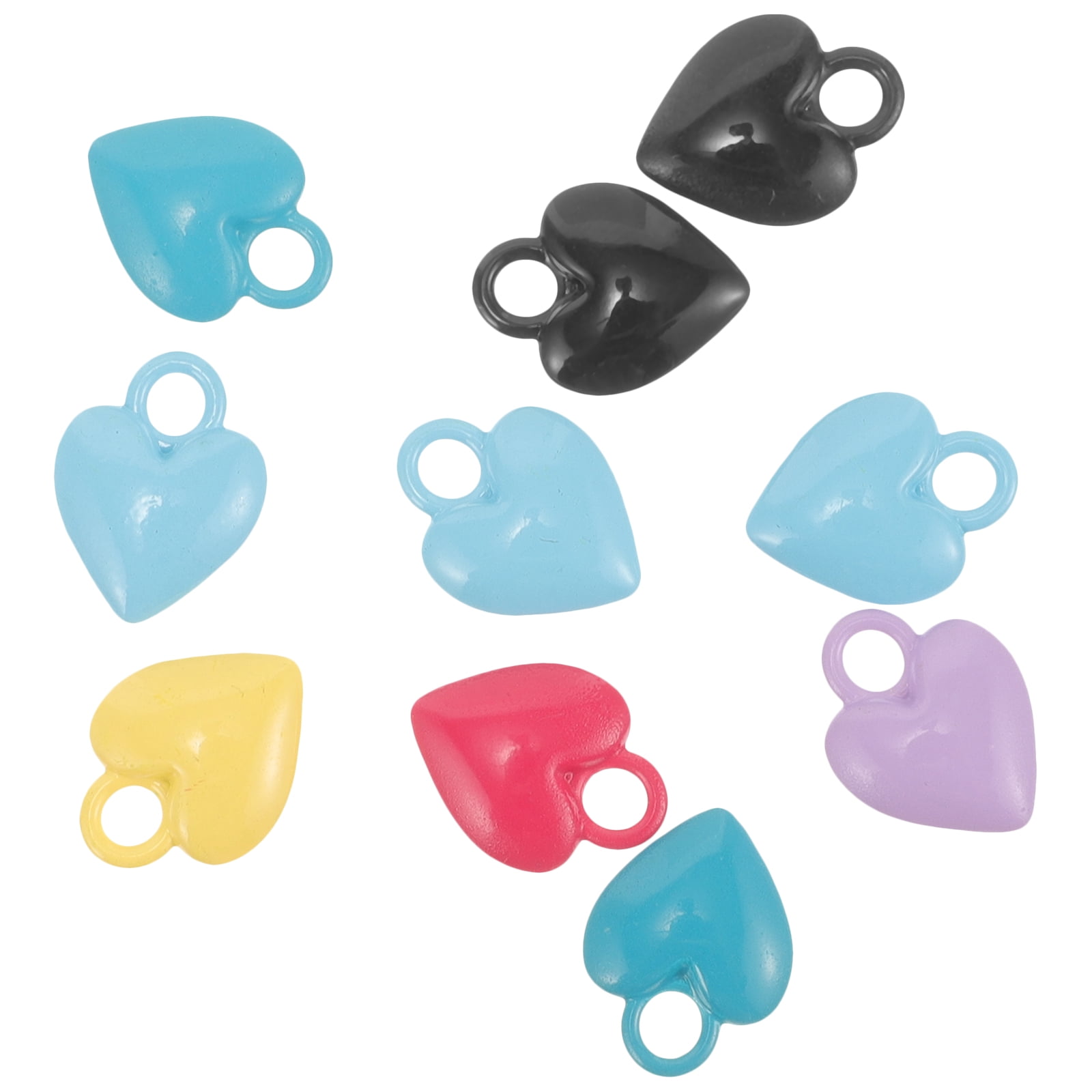 10Pcs Heart Pendant Metal Heart Charms Bracelet Making Charms Heart ...