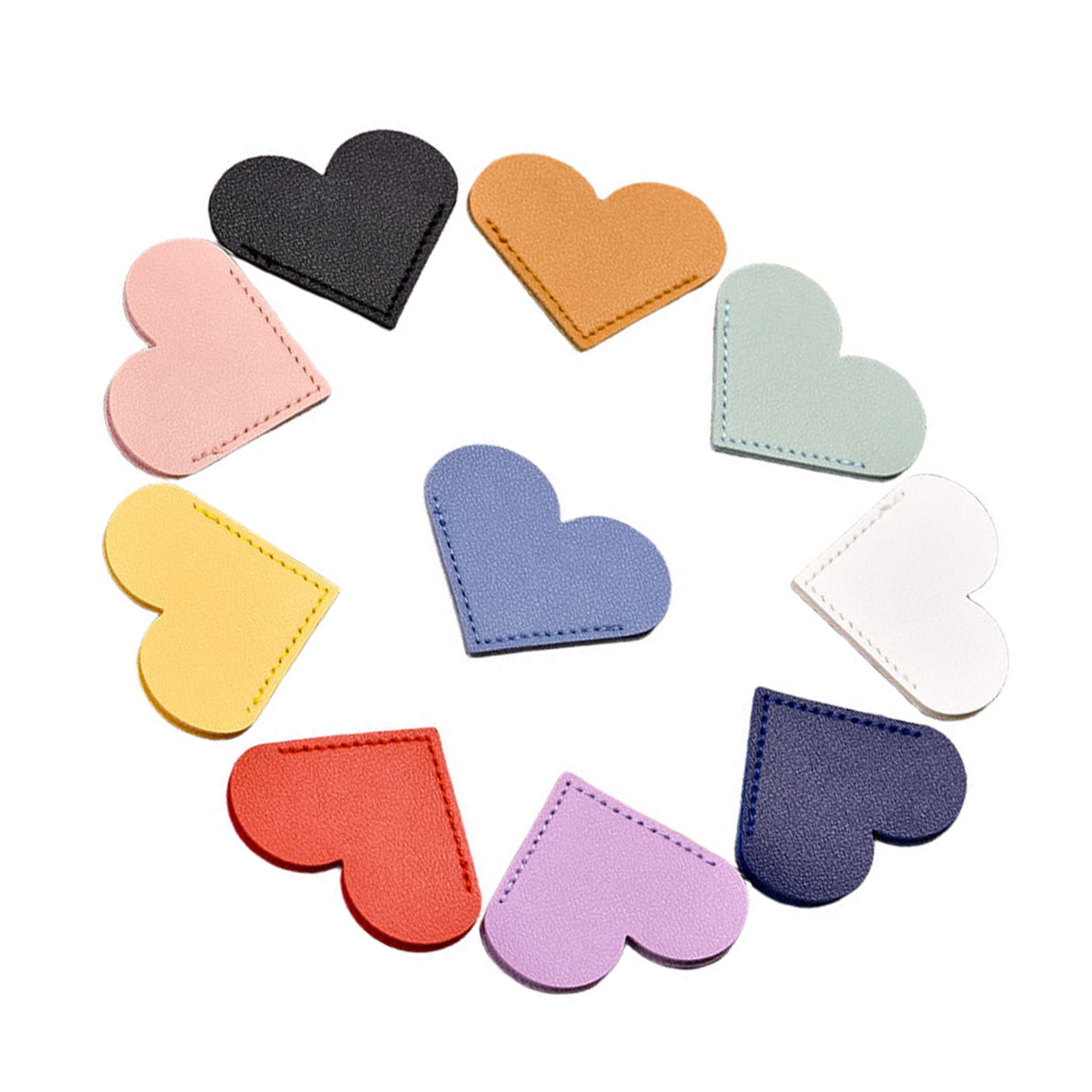 10Pcs Heart Shape Corner Bookmarks Leather Corner Page Books Markers ...