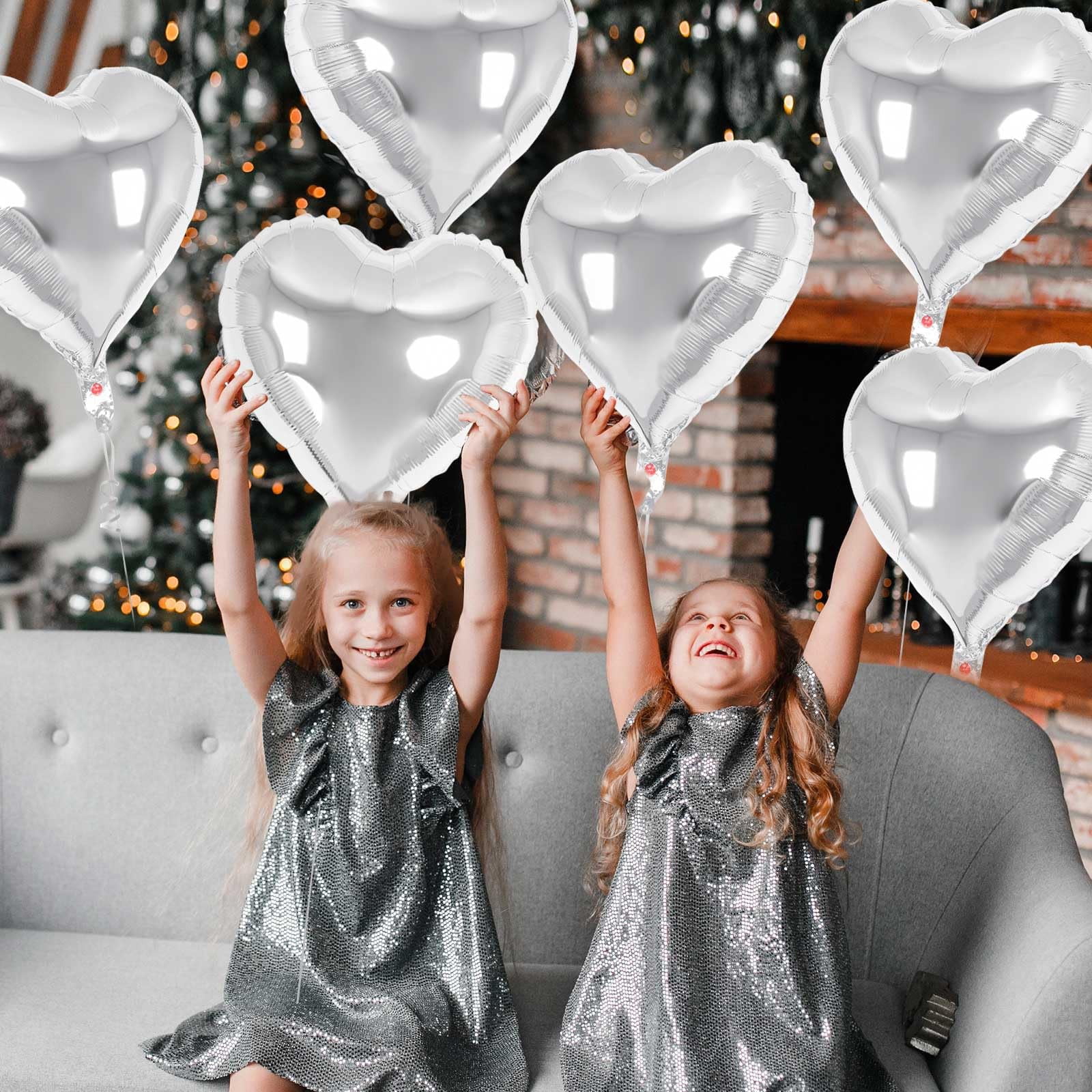 10Pcs Heart Shape Foil Balloons for Party, Valentine Birthday Baby ...