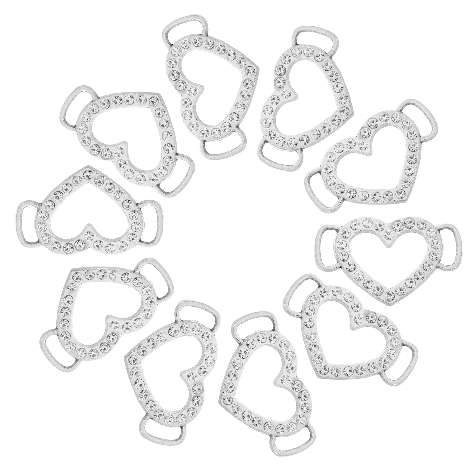 YEAHIBABY Heart Shaped Rhinestone Buckles Silver 10Pcs 1.34 - Walmart.com