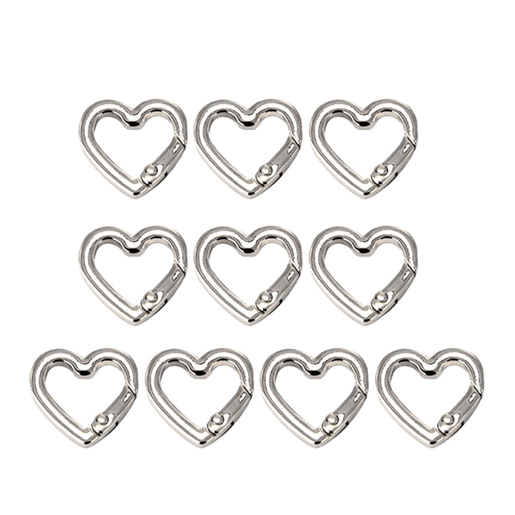 10Pcs Heart Shaped Spring Clasps Zincs Alloys Spring Snap Hook Clip ...