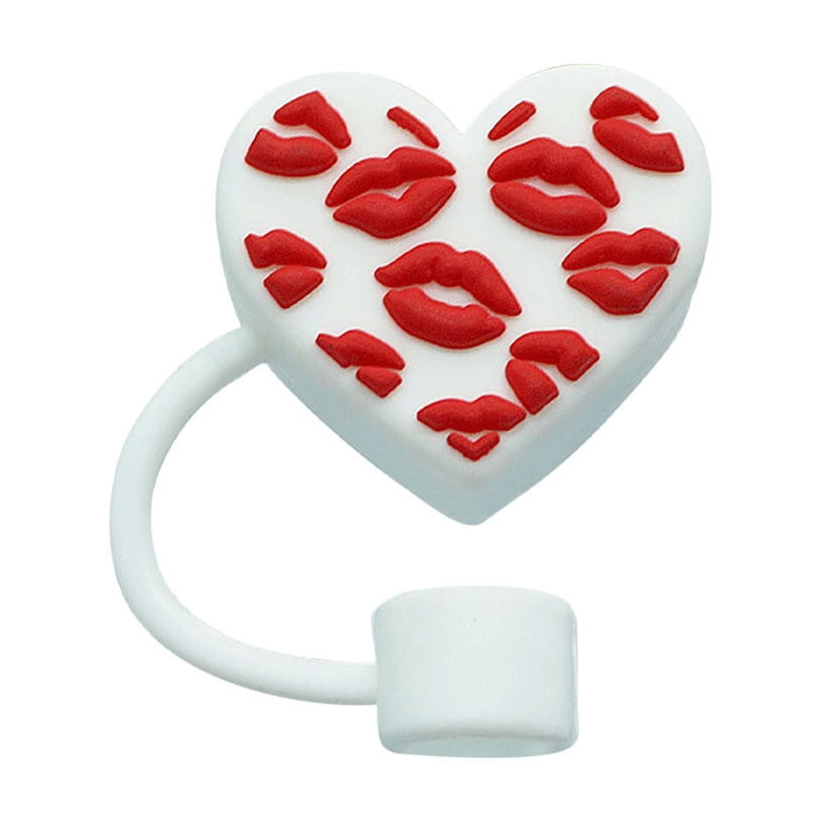 10Pcs Heart Shaped Straw Stopper! Cagogo Valentine's Day Heart Straw ...