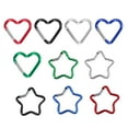 10Pcs Heart Star Spring Snapping Clip Metal Keychains Buckle Backpacks ...