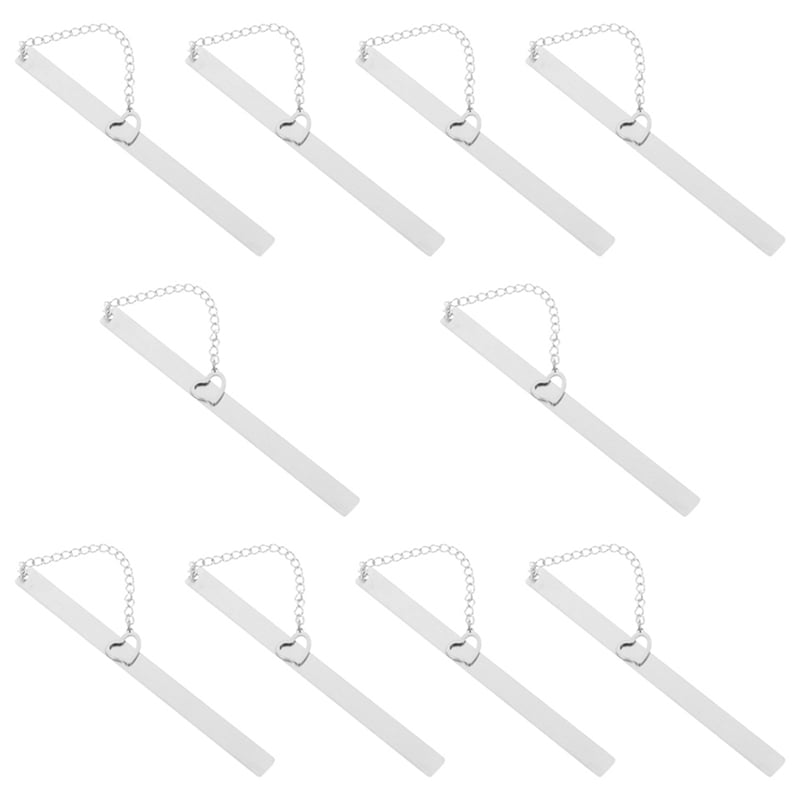 10Pcs Heartshaped Metal Bookmark for Women Men Teens DIY Engraving ...