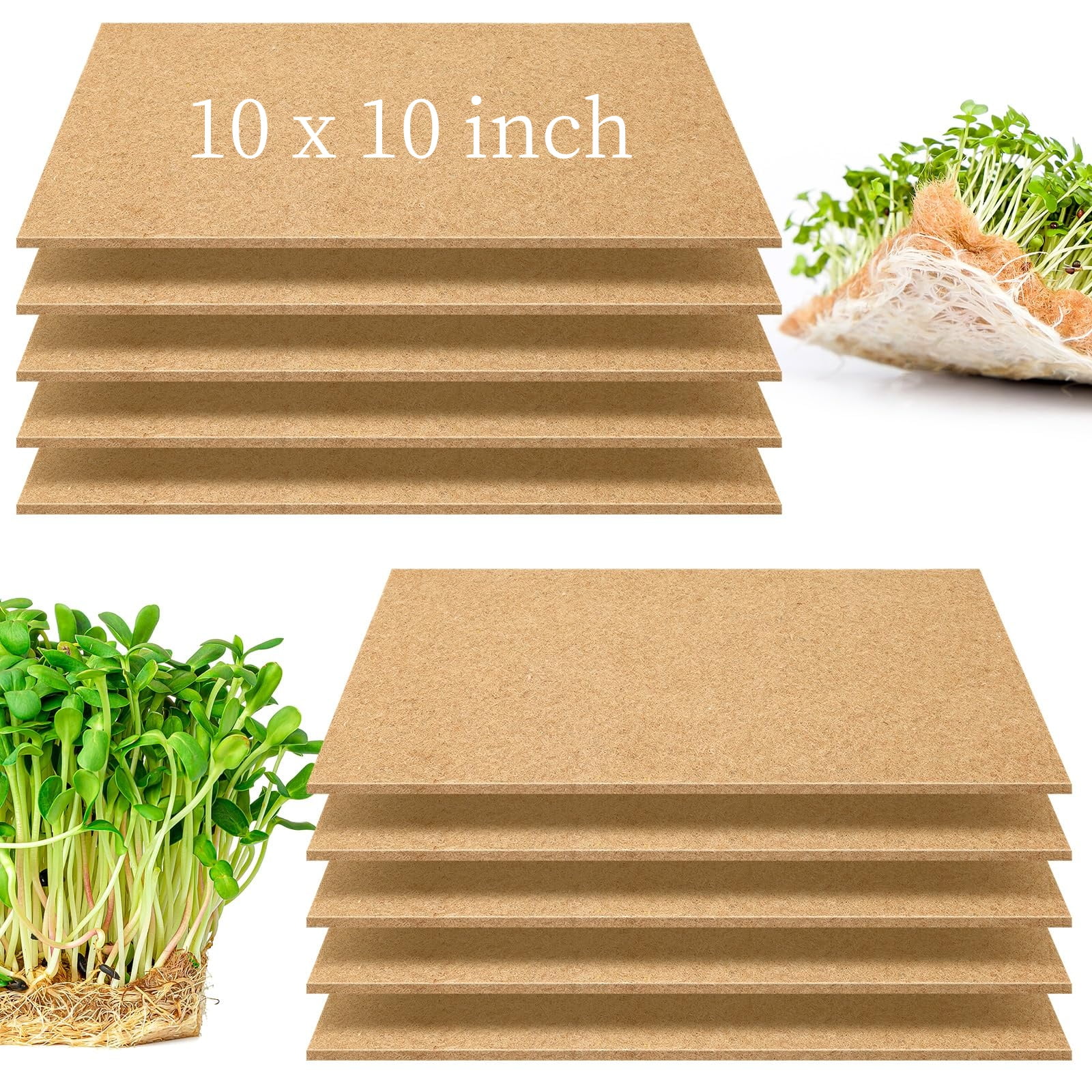 10Pcs Hemp Mats for Growing Microgreens, Jute Fiber Grow Mat Hydroponic ...