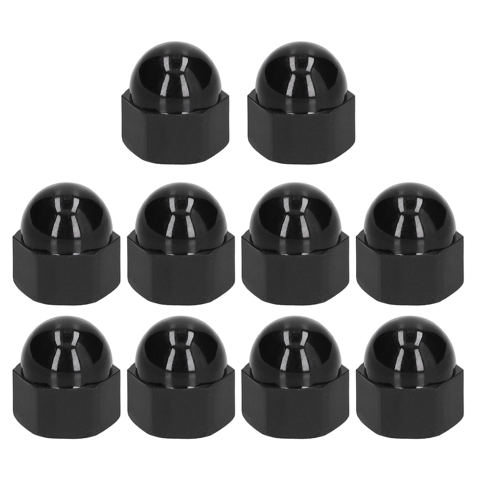 10Pcs Hex Nut Covers Protection Dome Caps Plastic Black Fastener ...
