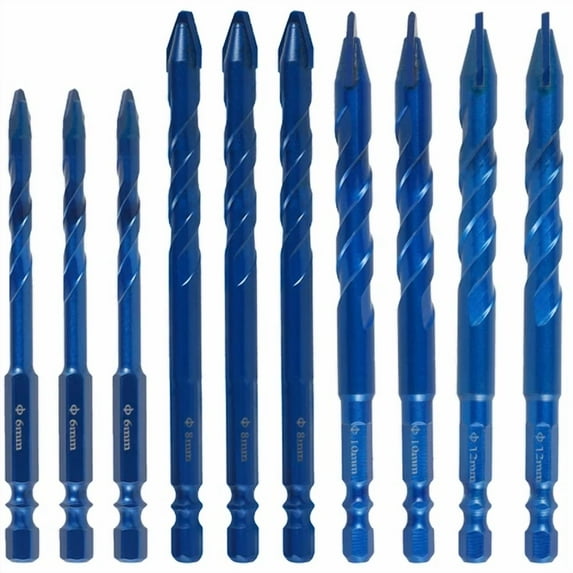 10Pcs High-Strength Eccentric Twist Drill Bit Alloy Masonry Granite ...