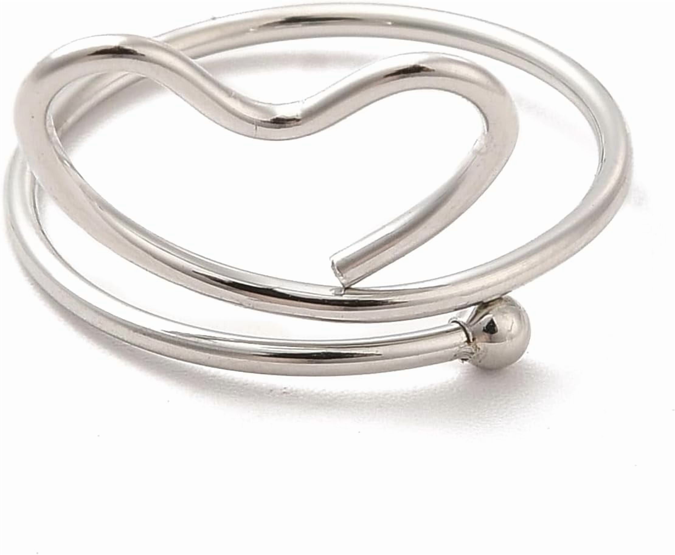 10Pcs Hollow Heart Knuckle Rings 201 Stainless Steel Wrapped Fing Rings ...