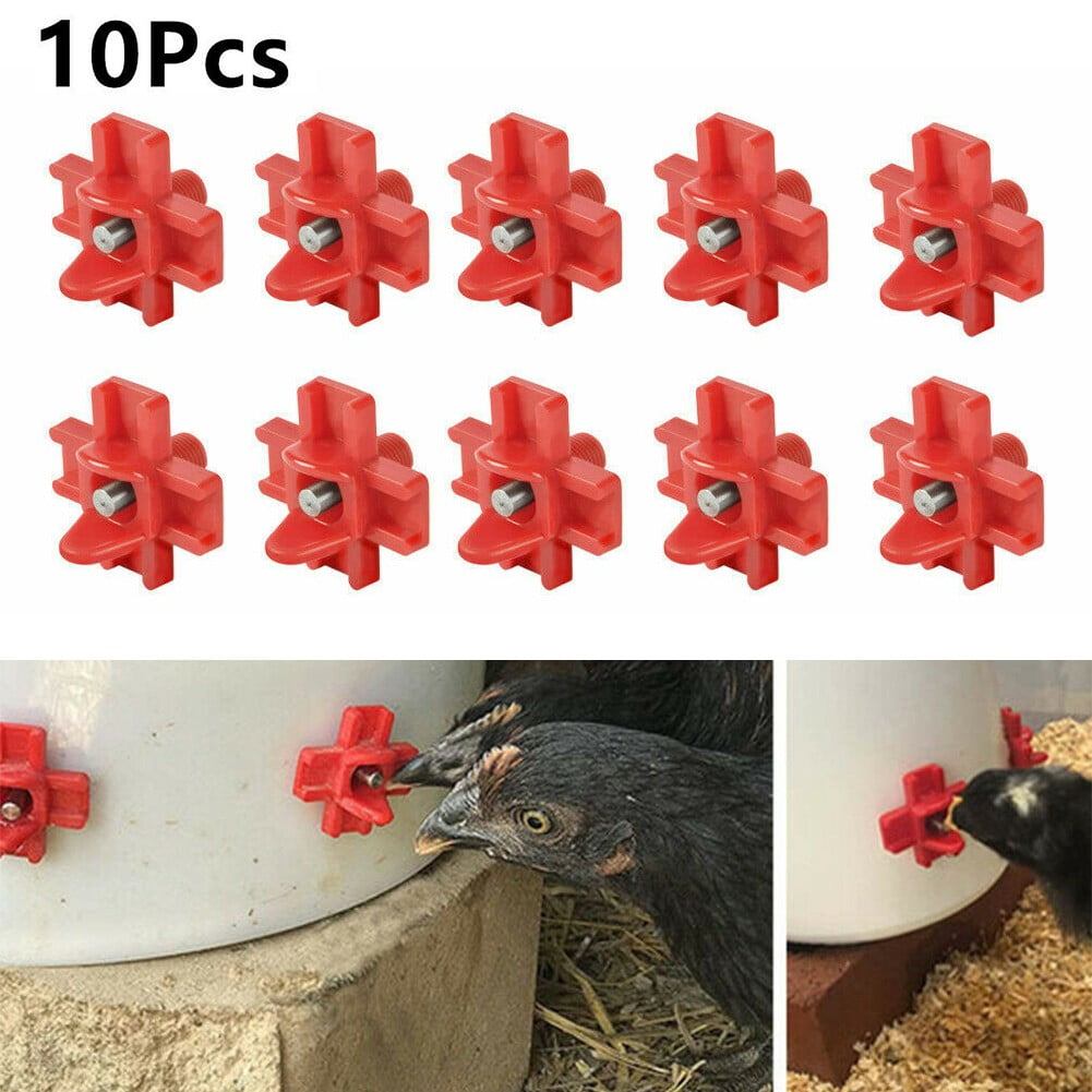10pcs Horizontal Side Mount Chicken Nipples Waterer Automatic Poultry ...