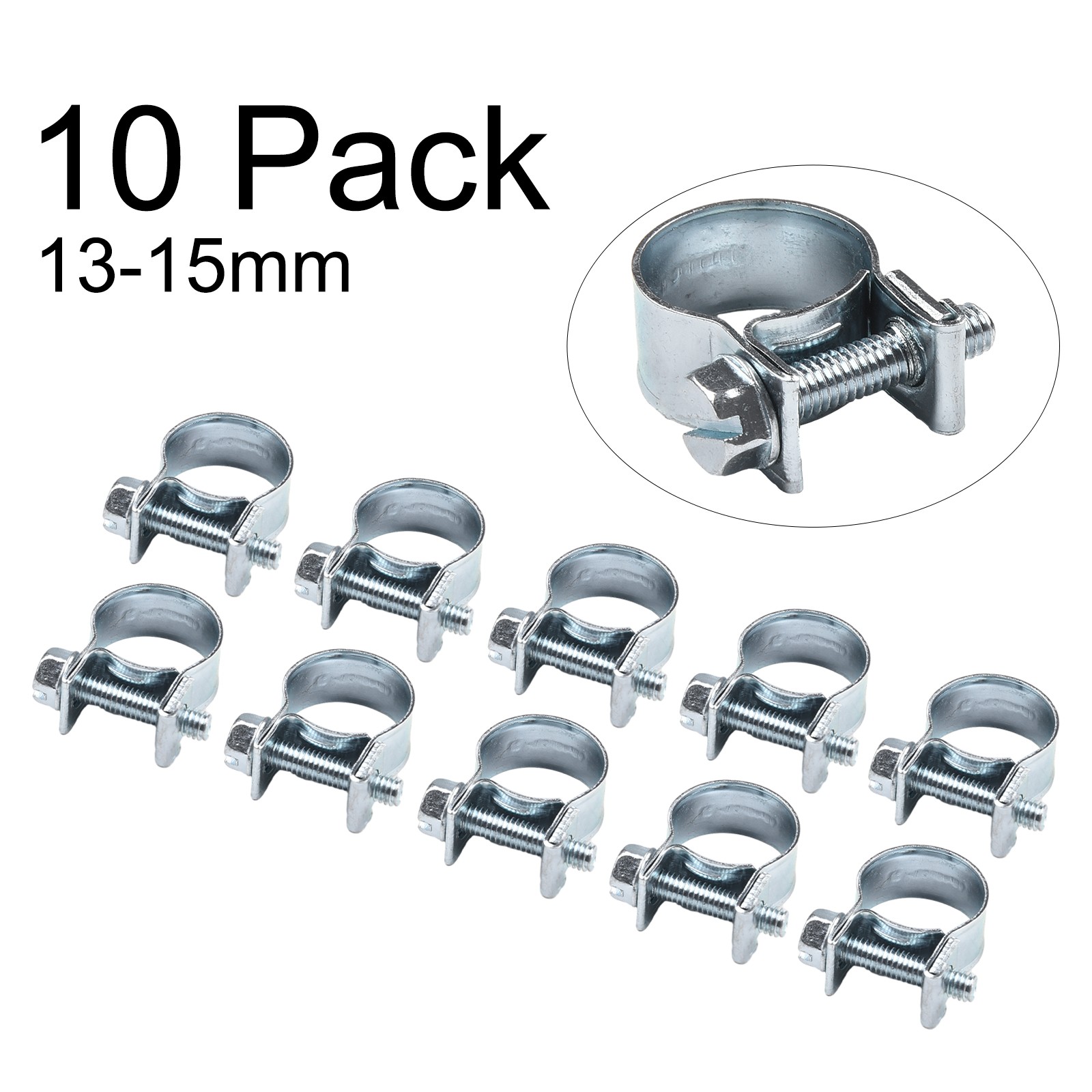 10Pcs Hose Fuel Hose Clip 7-9mm 9-11mm Carbon Steel Oil Water CPU Air ...