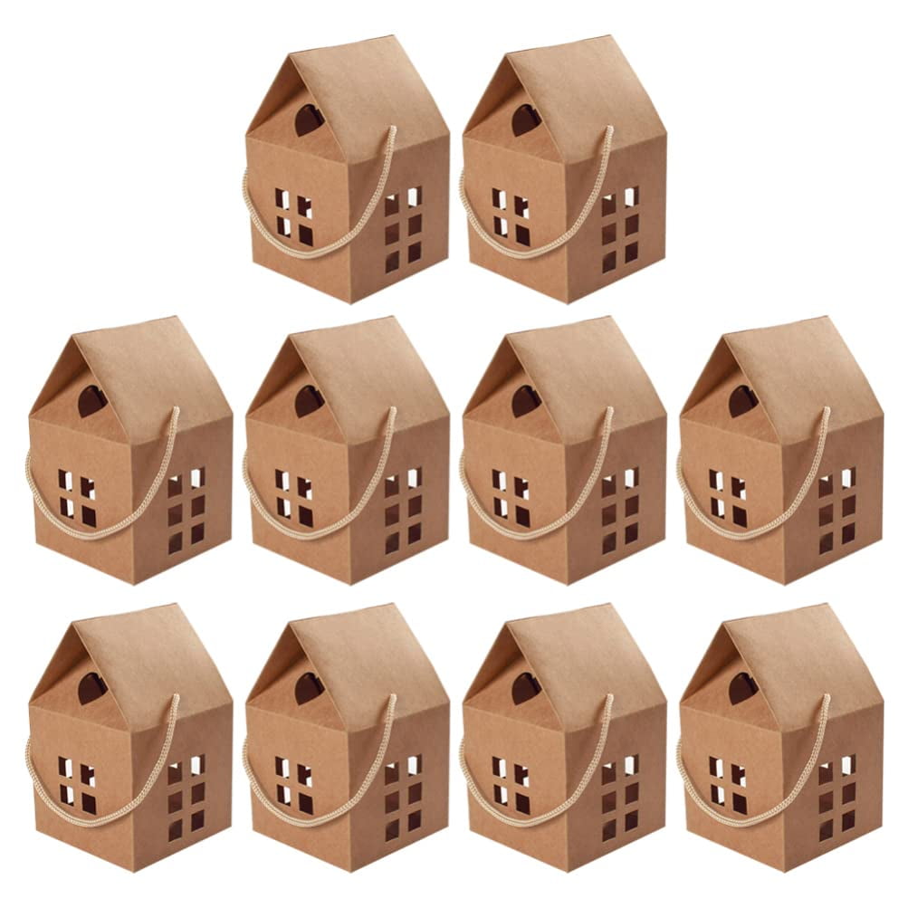 10Pcs House Shaped Candy Boxes Boxes Sweet Paper Treat Bags Chocolate ...