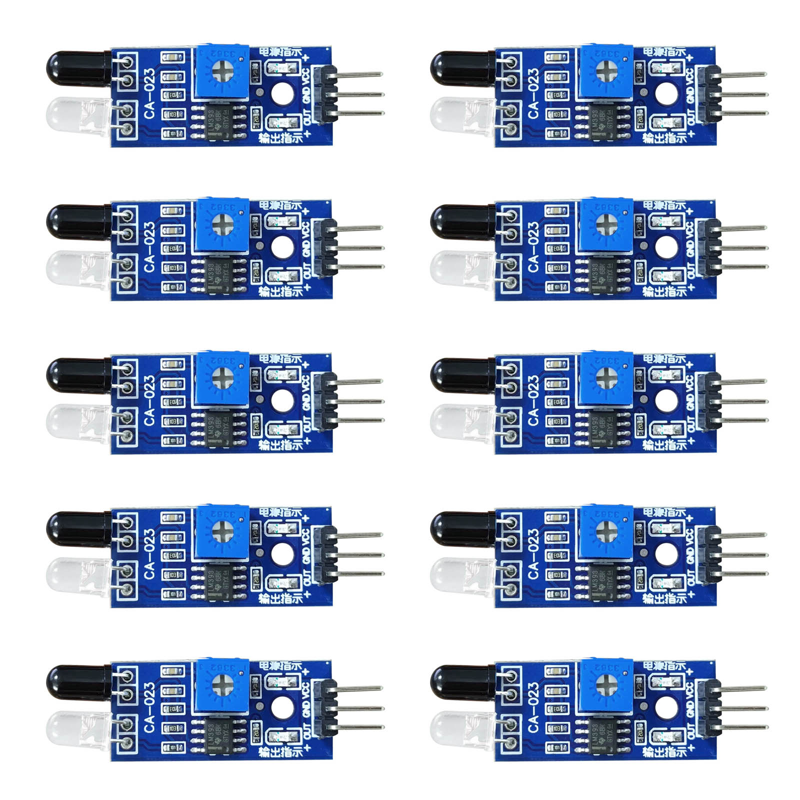 10Pcs IR Reflectance Sensors Obstacle Avoidance Module Tracing Sensors ...