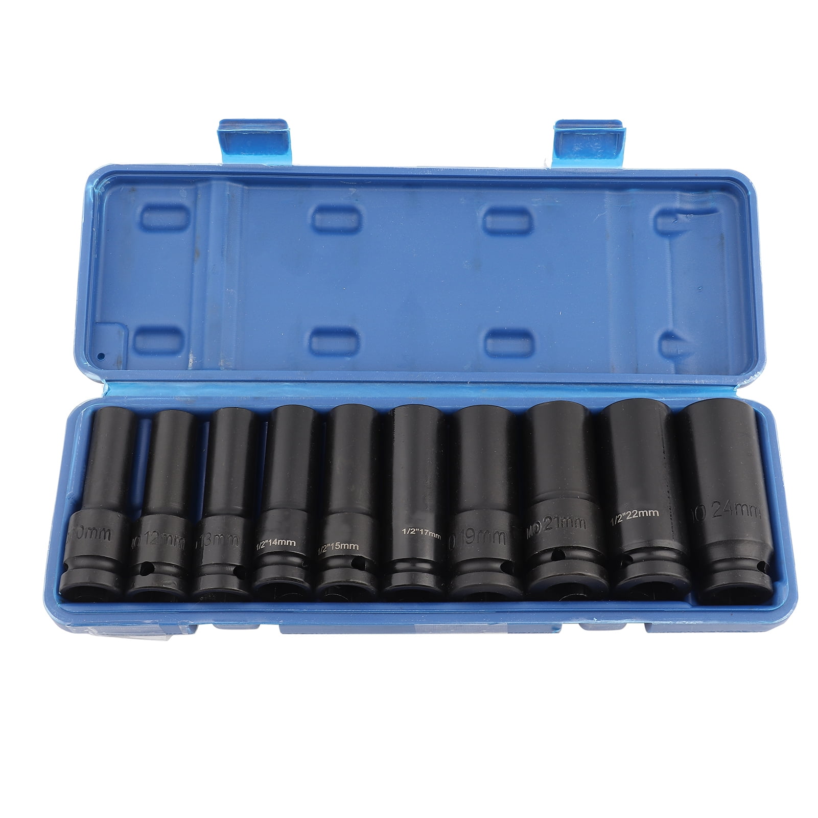 10Pcs Impact Socket Set Hex Socket Heavy Duty Chrome Molybdenum Steel 1 ...
