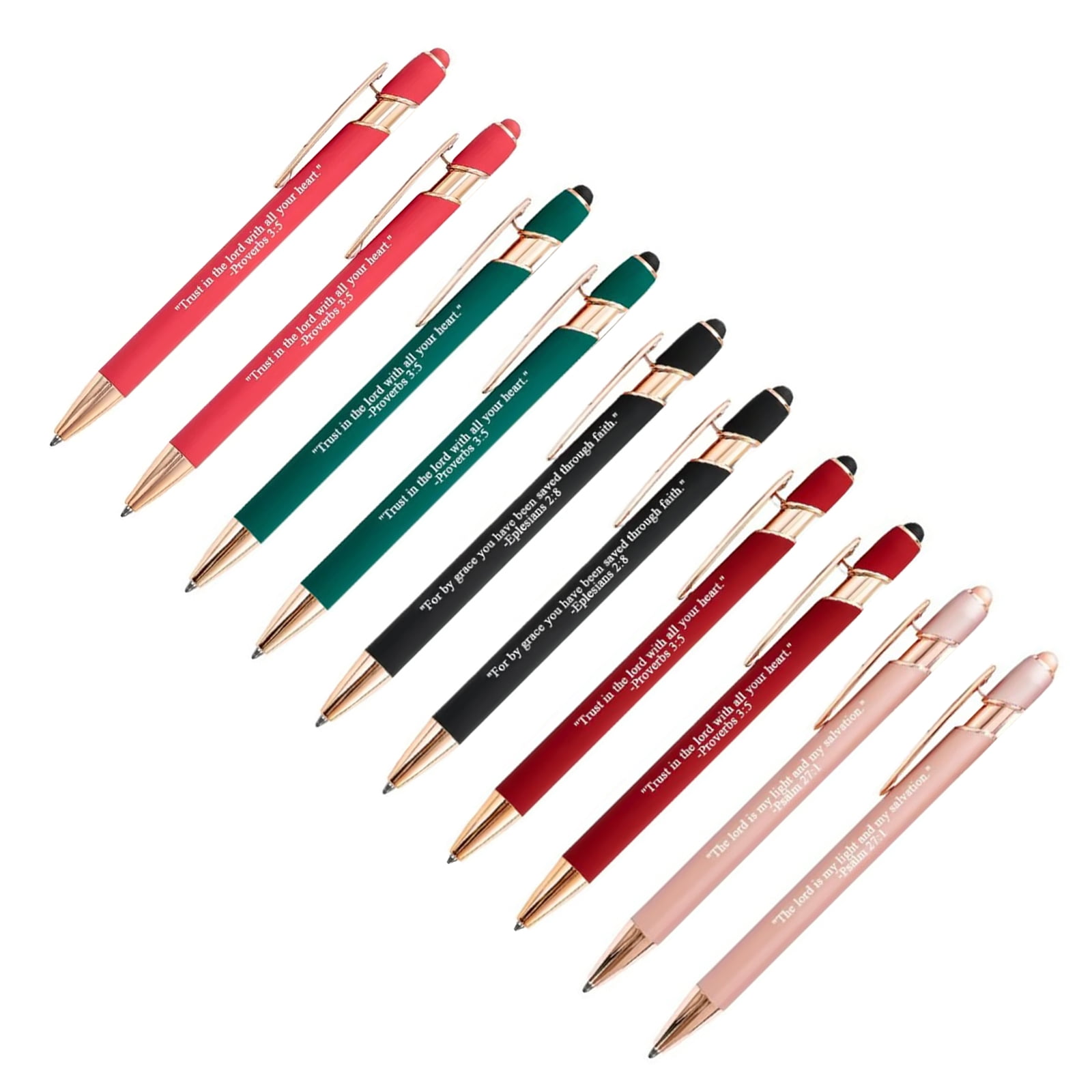 10Pcs Inspirational Bible Quotes Ballpoint Pens Plastic Retractable ...