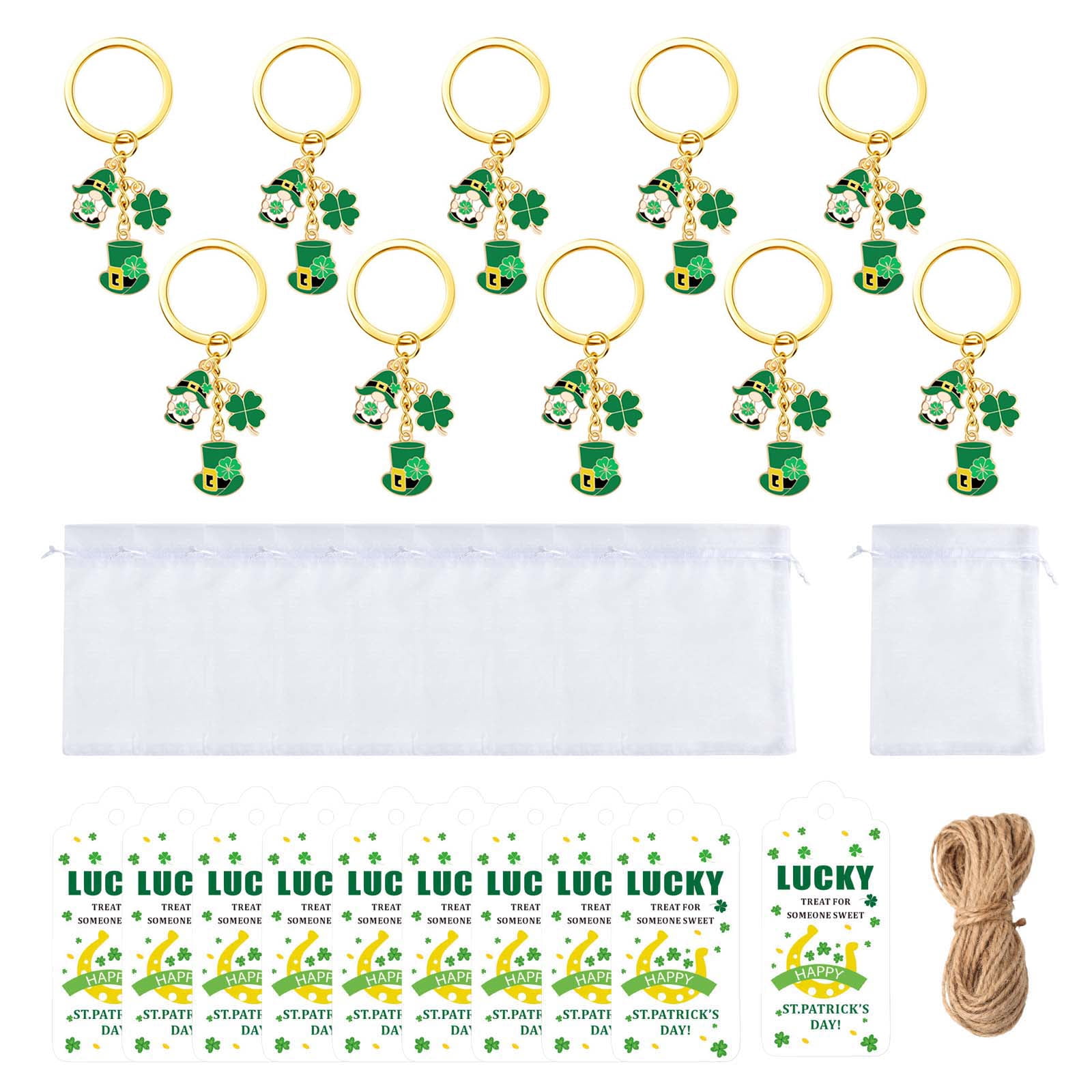 10Pcs Irish Festival Leaves Keychains Metal Key Holders Leaves ...