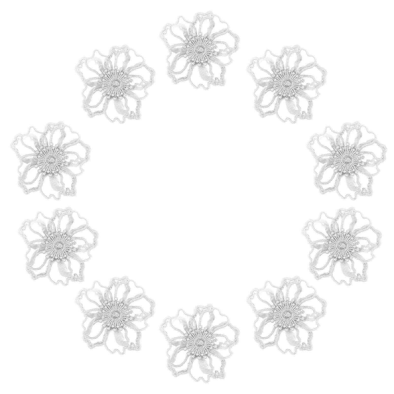 10Pcs Ironing on Lace Flower Embroidery Patches Sewing On Appliques ...